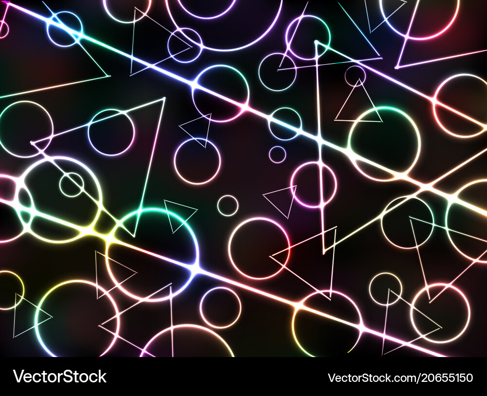 Abstract of classic geometric pattern neon Vector Image