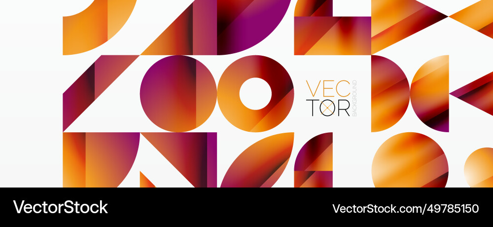 Assorted geometric shapes unite in a minimalistic Vector Image