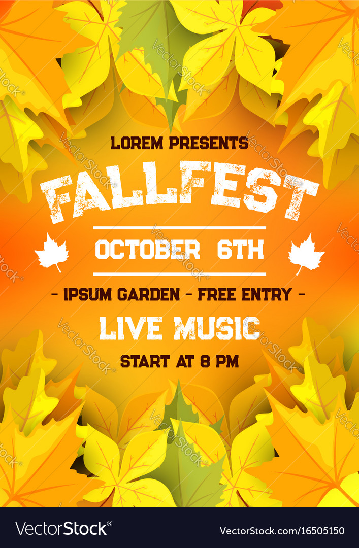 Autumn Harvest Festival Fall Season Banner Design Vector Image