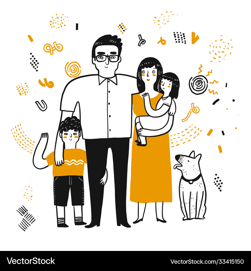 Drawing character family Royalty Free Vector Image