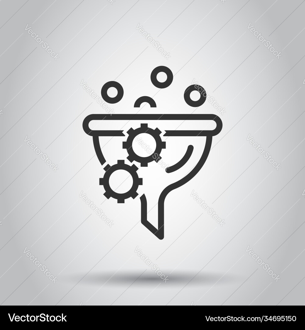 Filter icon in flat style funnel on white Vector Image