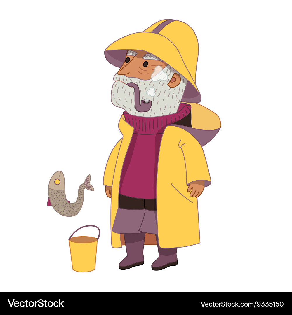 Fisherman dodo people collection Royalty Free Vector Image