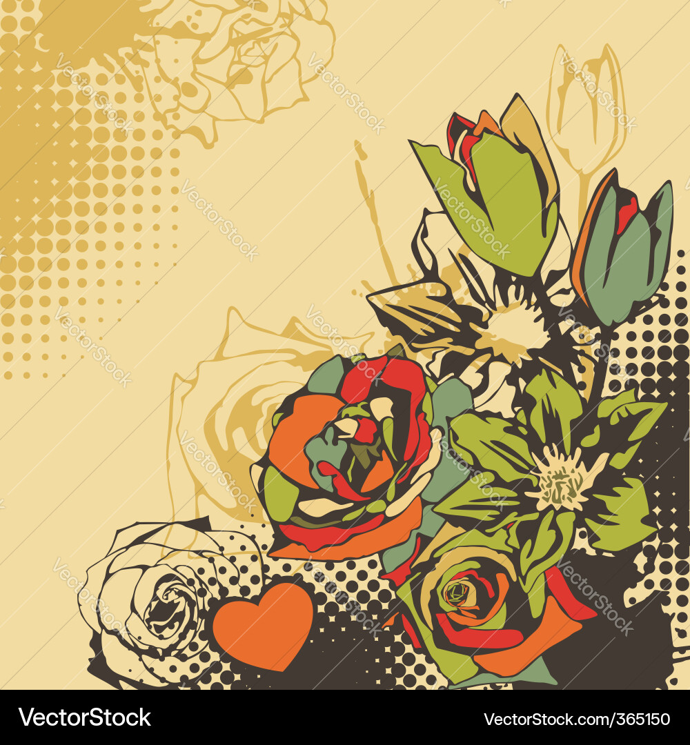 Floral postcard Royalty Free Vector Image - VectorStock