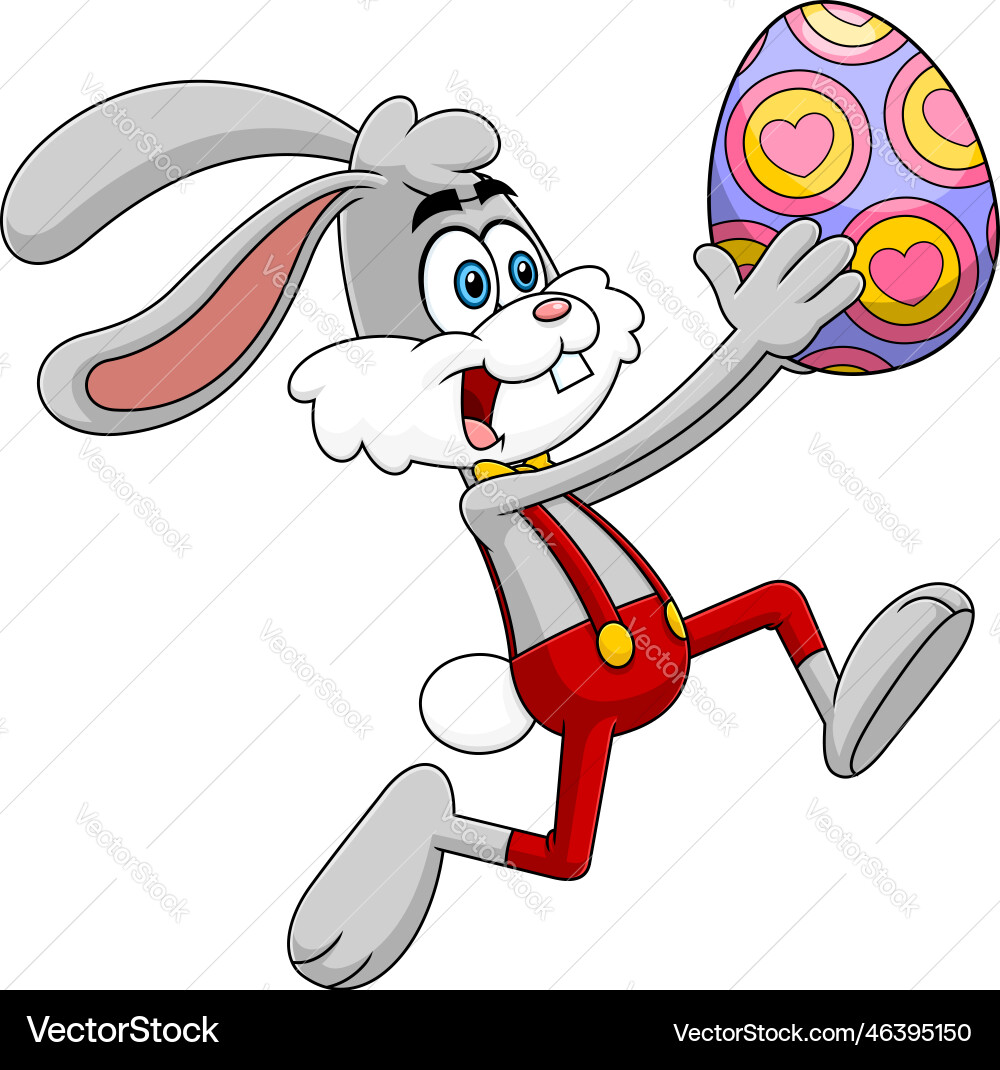 Happy rabbit cartoon character Royalty Free Vector Image