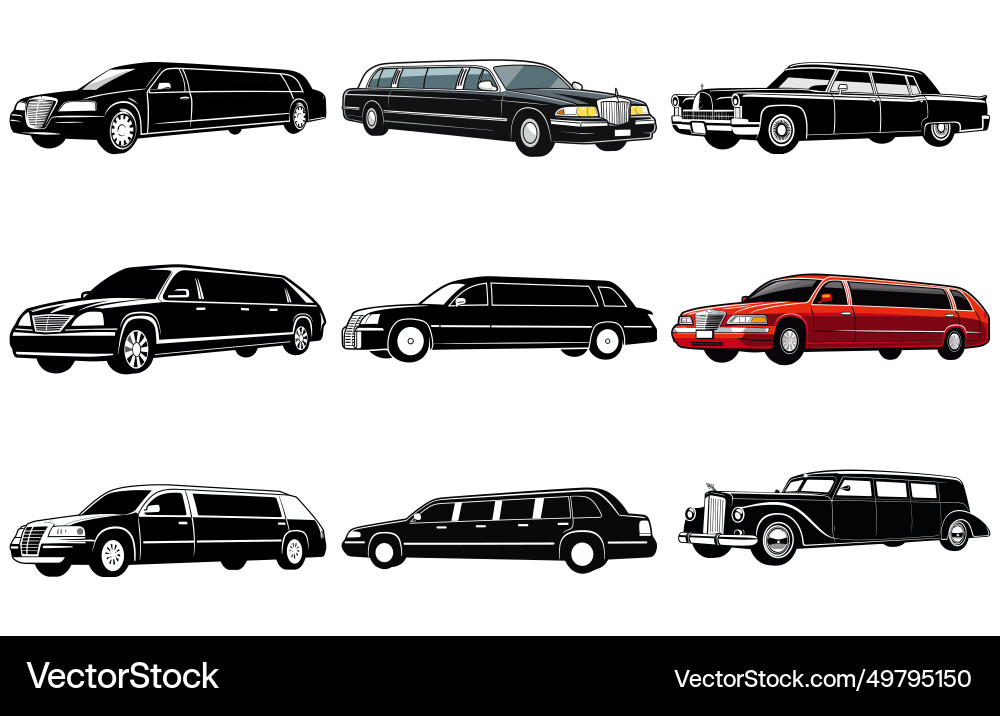 Limousine silhouette on white background Vector Image