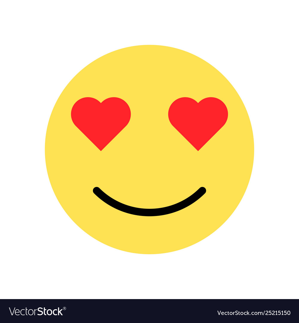 Loving face isolated flat style icon Royalty Free Vector