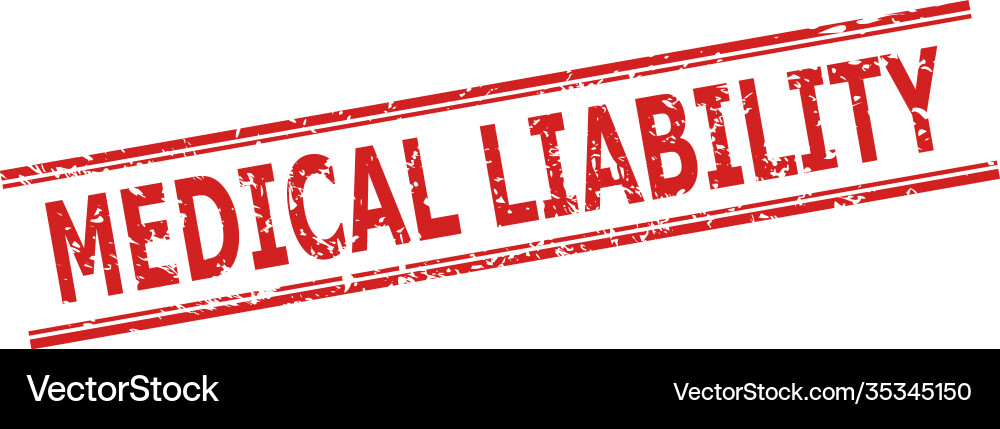 Medical liability seal with corroded texture Vector Image