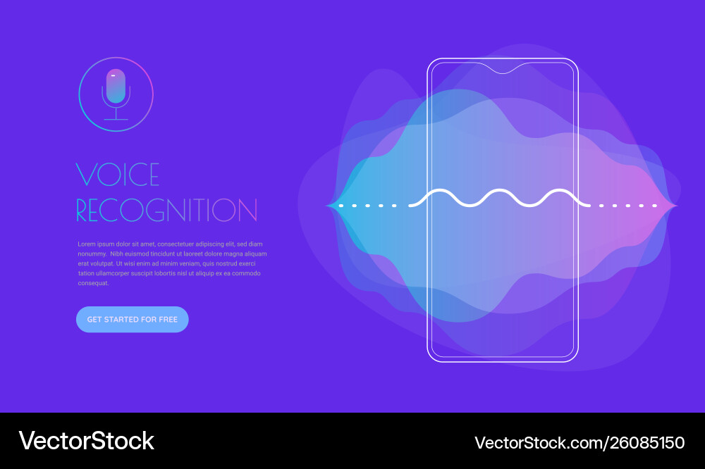 Mobile app ui personal voice assistant concept Vector Image