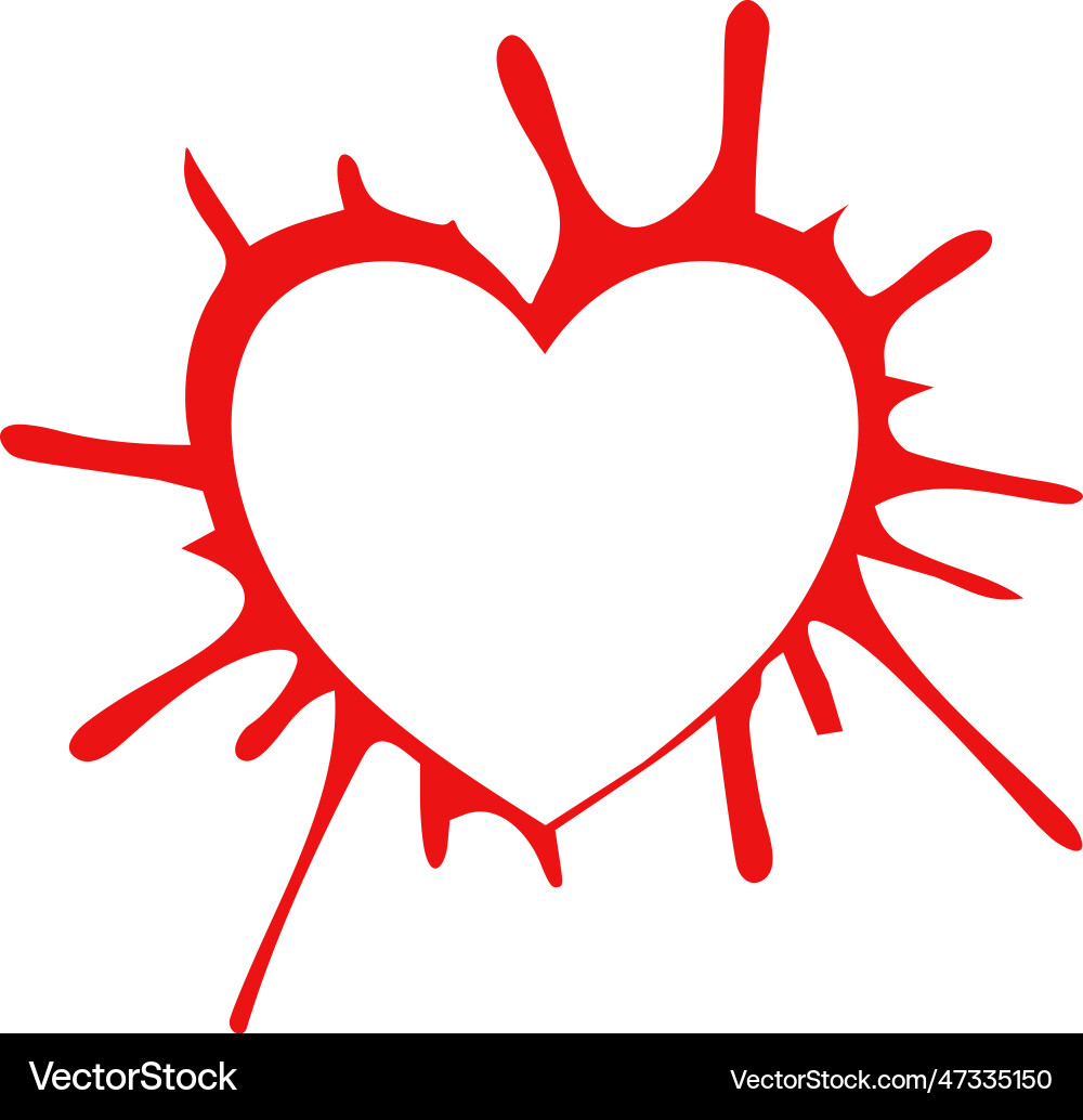 Painted graffiti heart sign image Royalty Free Vector Image