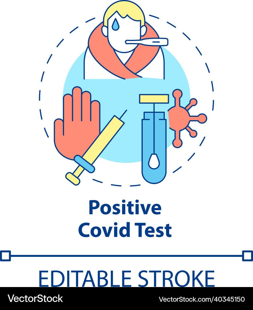 Positive covid19 test concept icon Royalty Free Vector Image