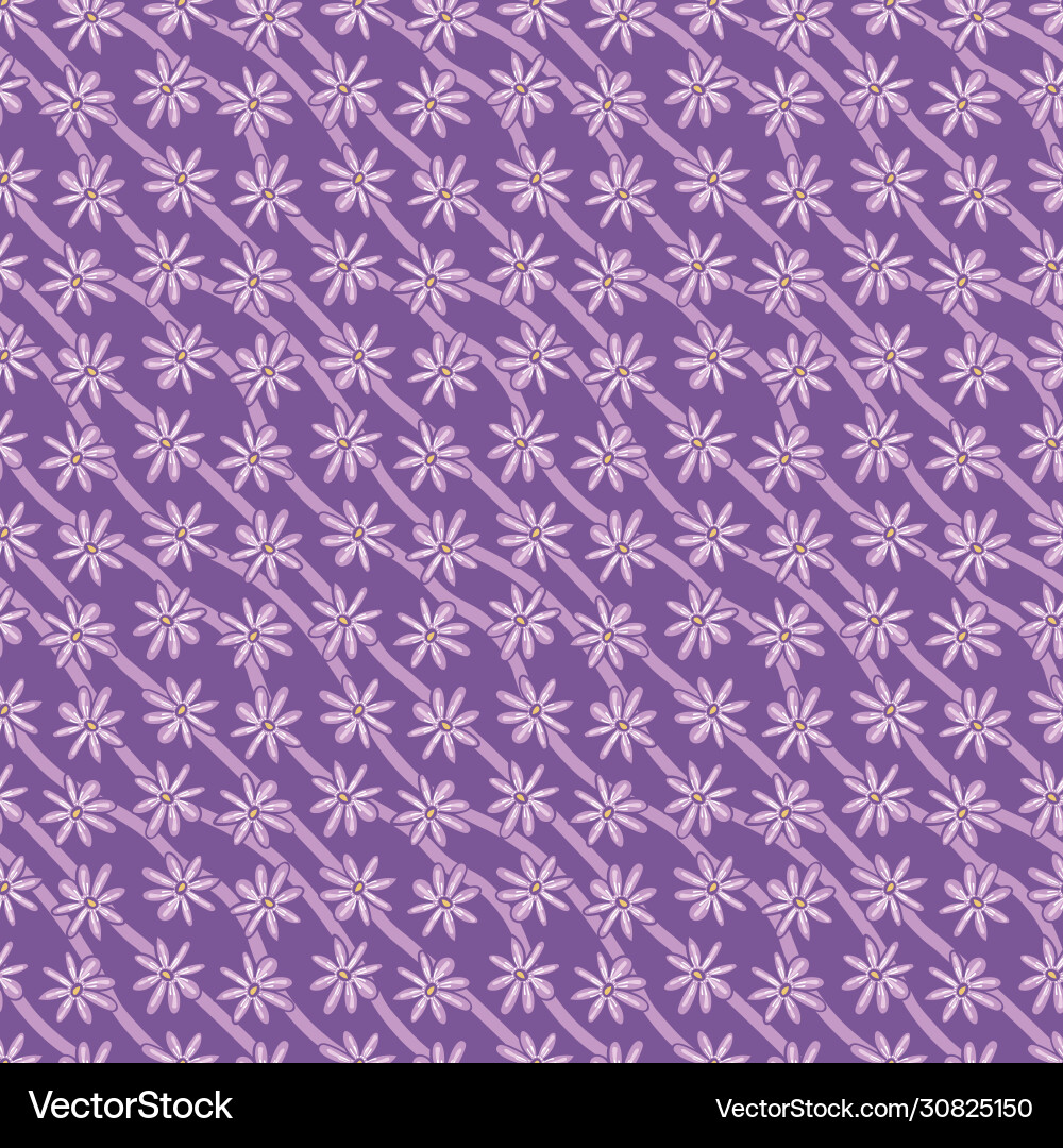 Purple floral stripes seamless pattern Royalty Free Vector