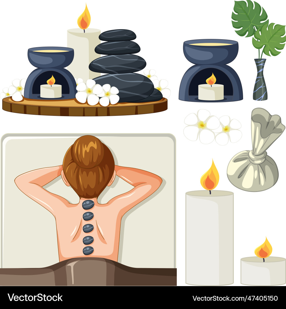 Spa and sauna self care elements collection Vector Image