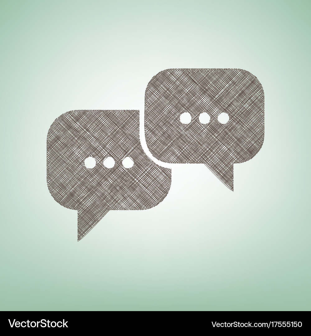 Speech bubbles sign brown flax icon Royalty Free Vector
