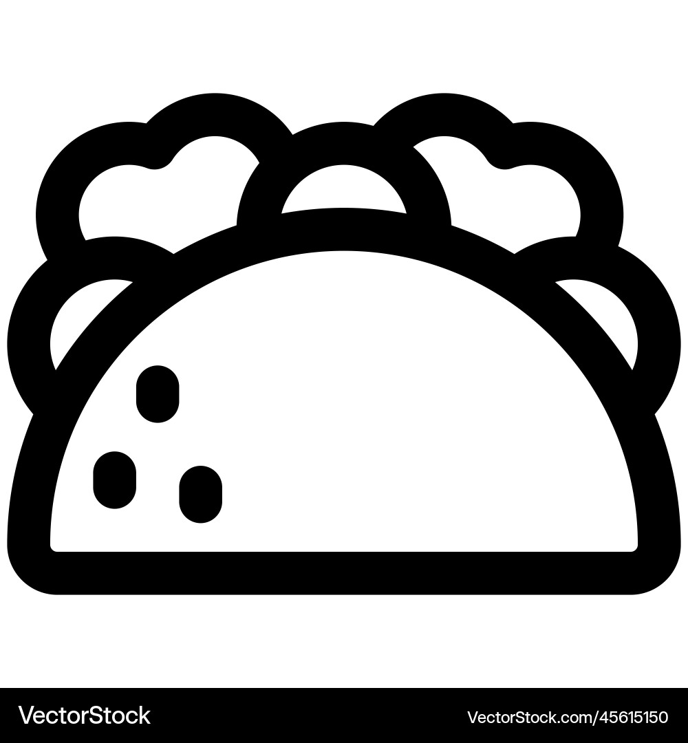 Taco food line Royalty Free Vector Image - VectorStock
