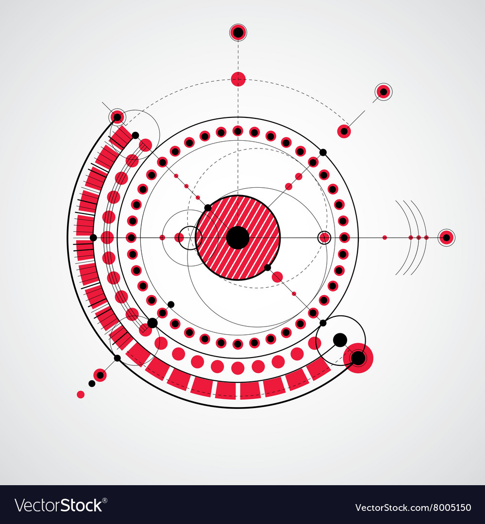 Technical plan red abstract engineering draft Vector Image