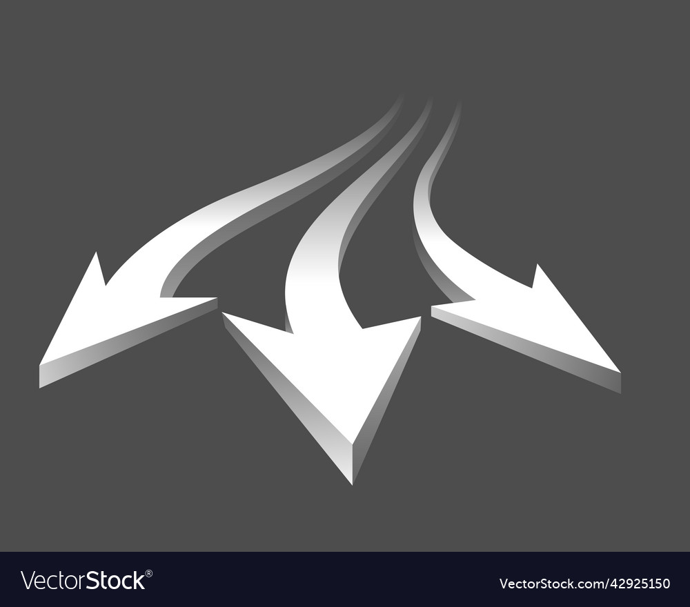 Three ways business roadmap split Royalty Free Vector Image Three ways business roadmap split Royalty Free Vector Image