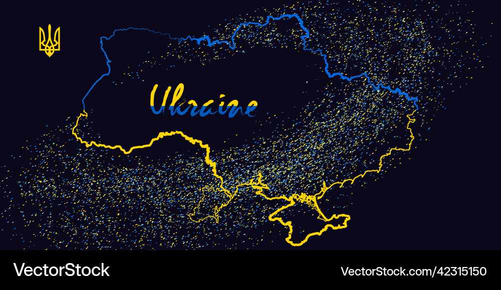 Ukraine map with ukrainian flag Royalty Free Vector Image