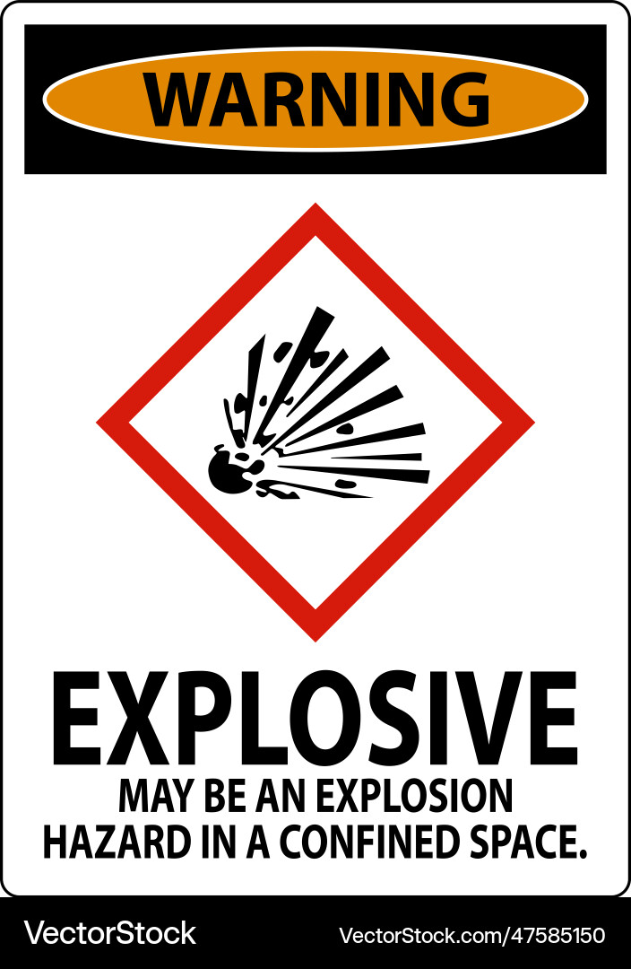 Warning explosive ghs sign on white background Vector Image