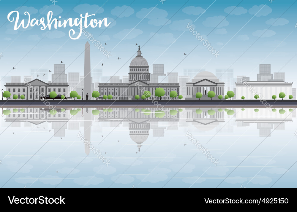 Washington dc city skyline Royalty Free Vector Image