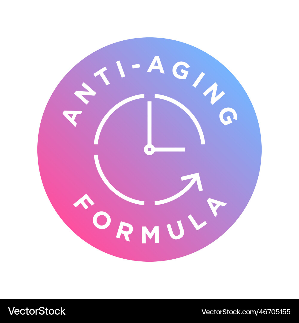 Anti aging formula cosmetics badge logo icon Vector Image
