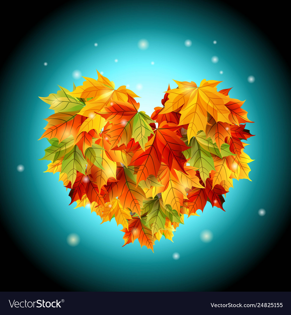 Autumn Leaf Heart Royalty Free Vector Image - VectorStock