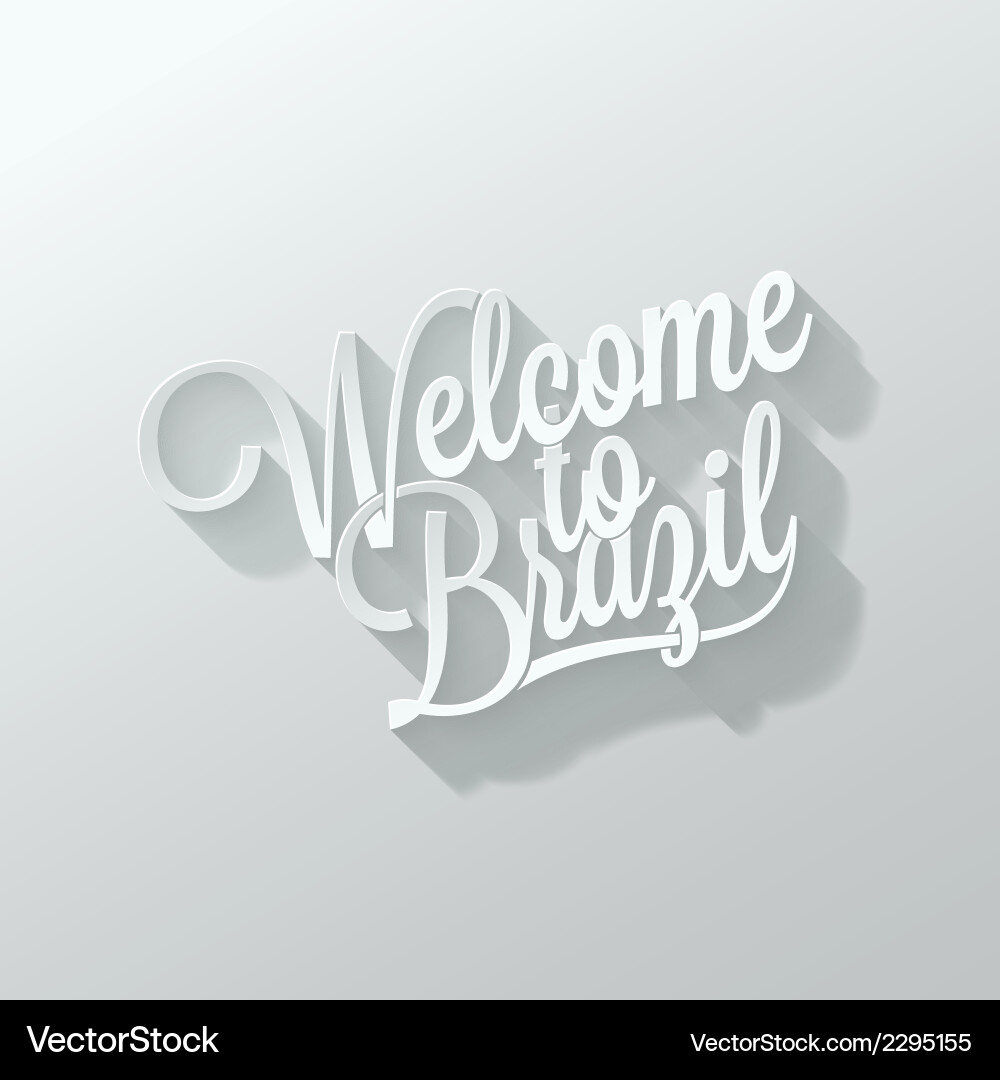 Brazil paper cut lettering background Royalty Free Vector