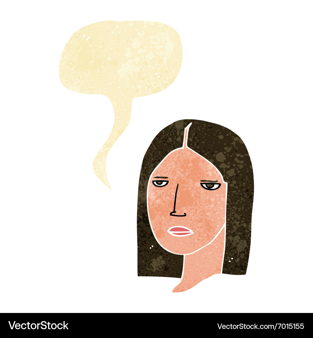 Cartoon serious woman with speech bubble Vector Image