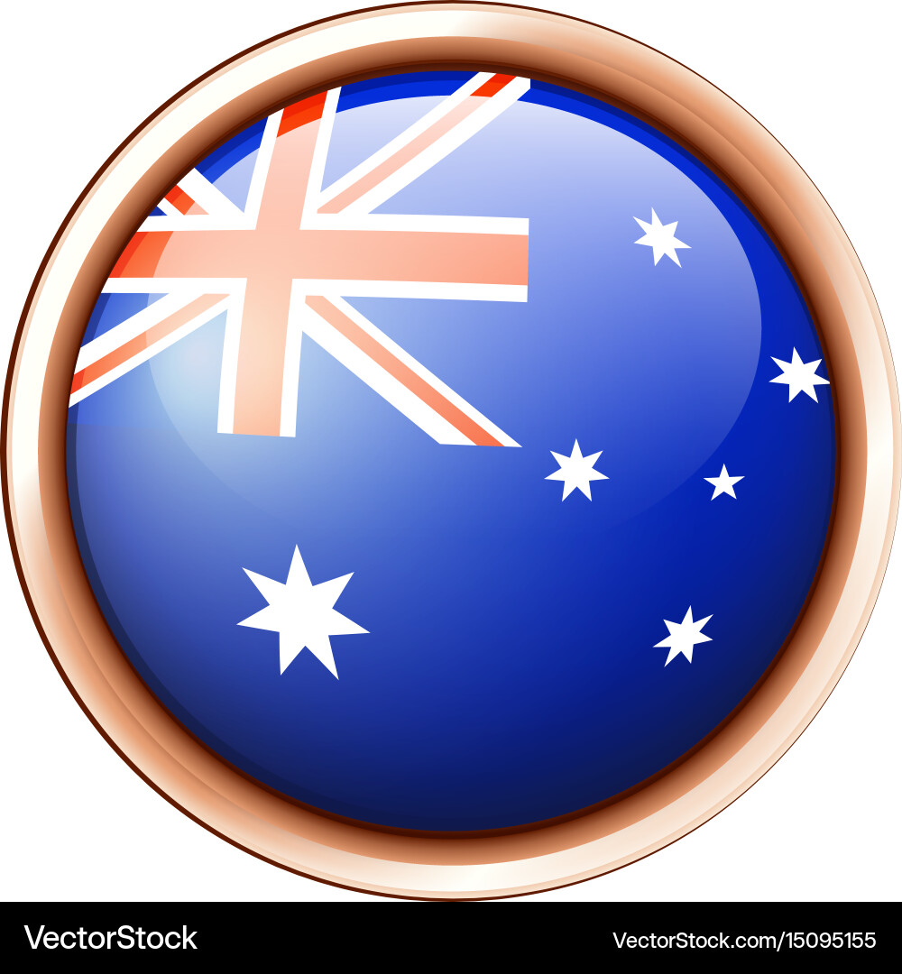 Flag of australia in round frame Royalty Free Vector Image