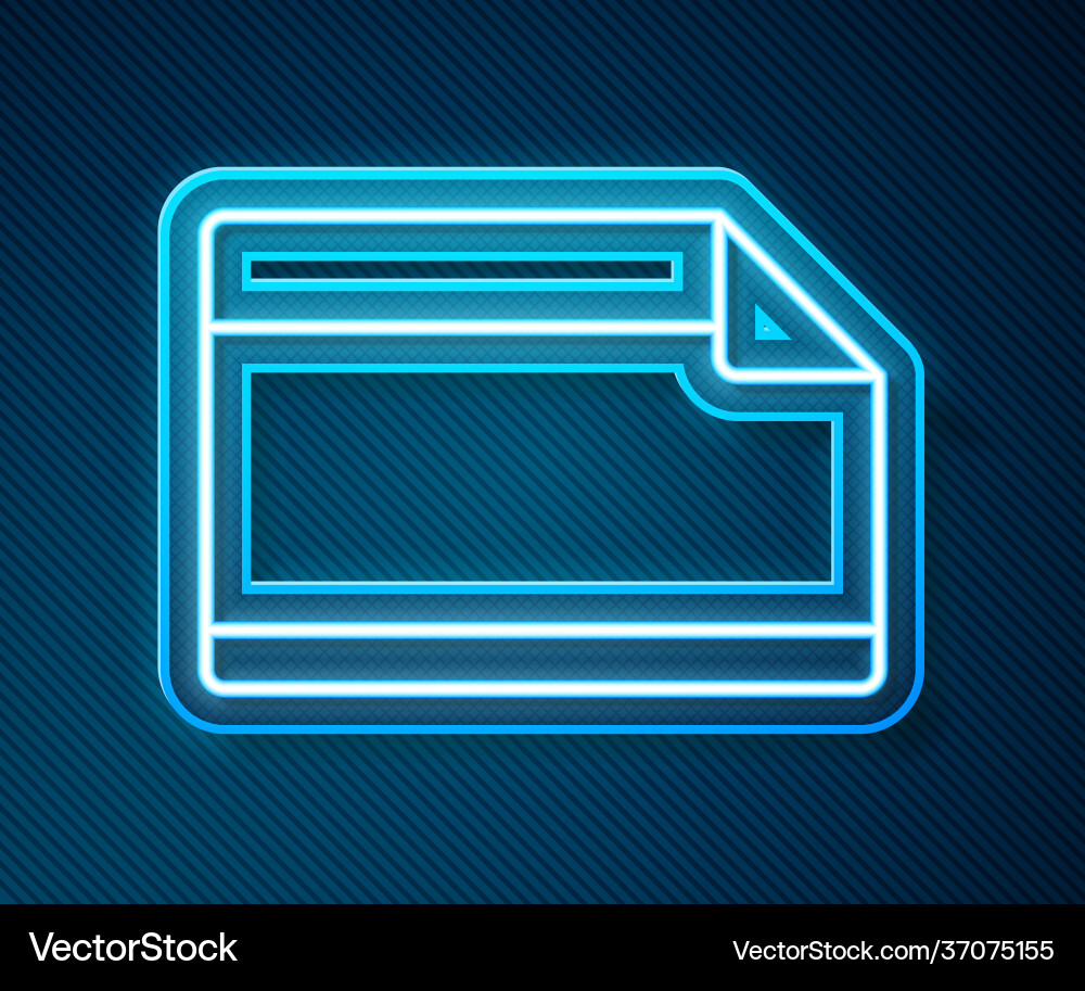 Glowing neon line paper adhesive sticker Vector Image