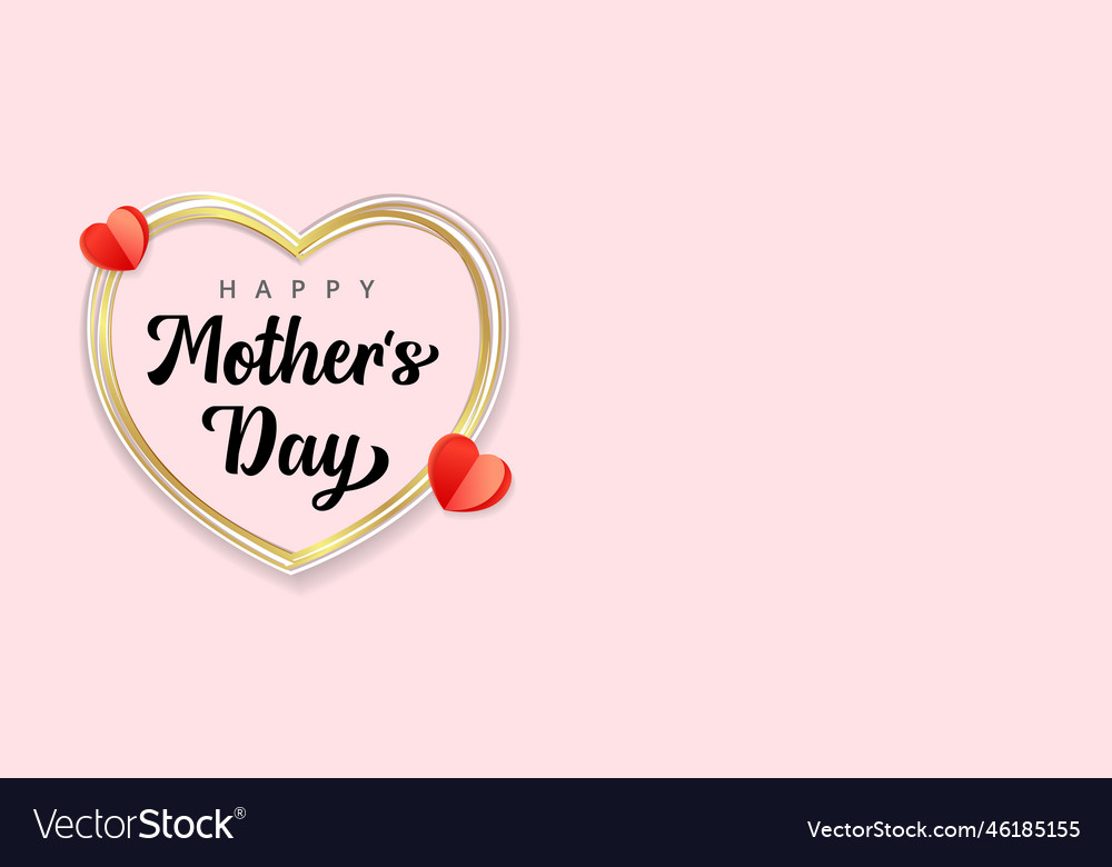 Happy mothers day lettering banner with heart Vector Image