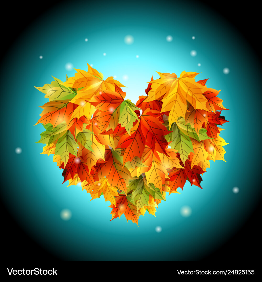 Heart from autumn leaves web design Royalty Free Vector