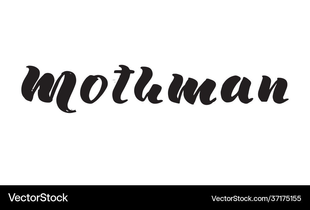 Mothman hand painted brush pen modern calligraphy Vector Image