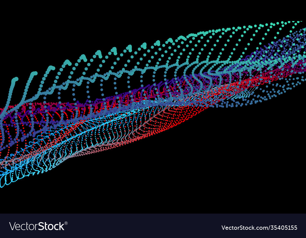 Node 3d data array dots organized to network data Vector Image