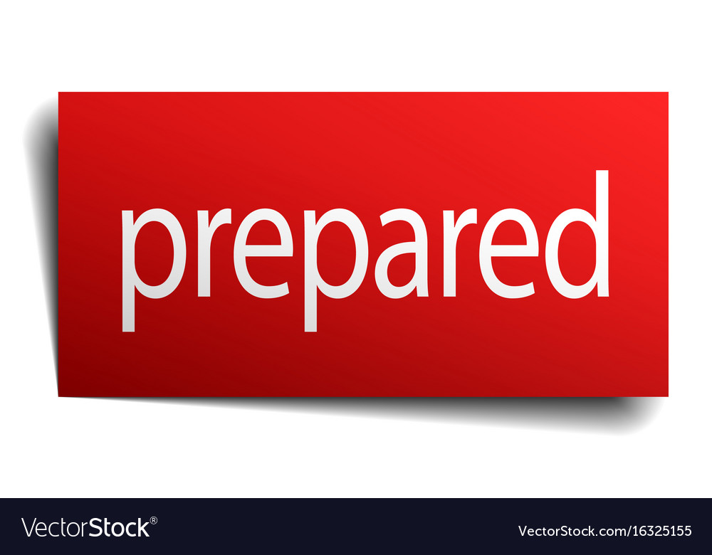Prepared red paper sign on white background Vector Image