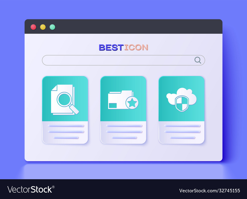 Set document folder with star document Royalty Free Vector