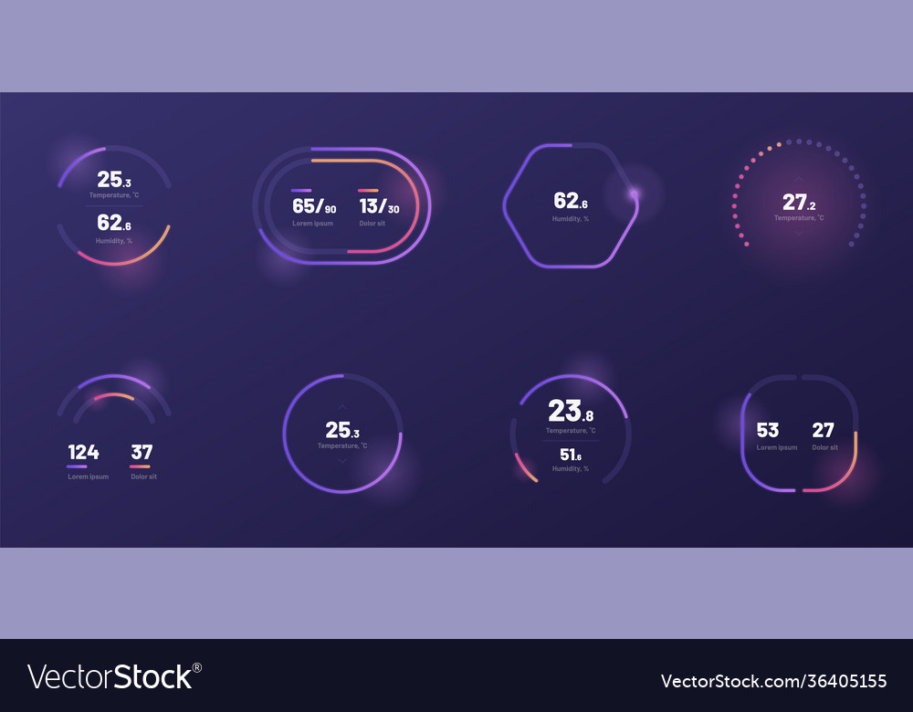 Set With Collection Indicator Template Royalty Free Vector