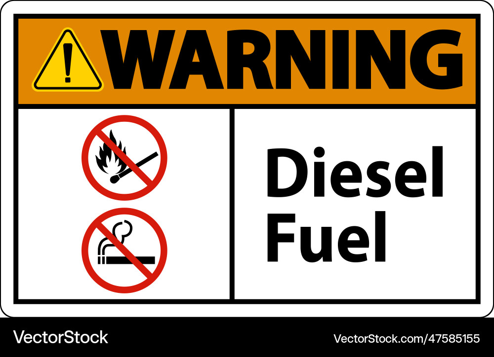 Warning sign diesel fuel on white background Vector Image