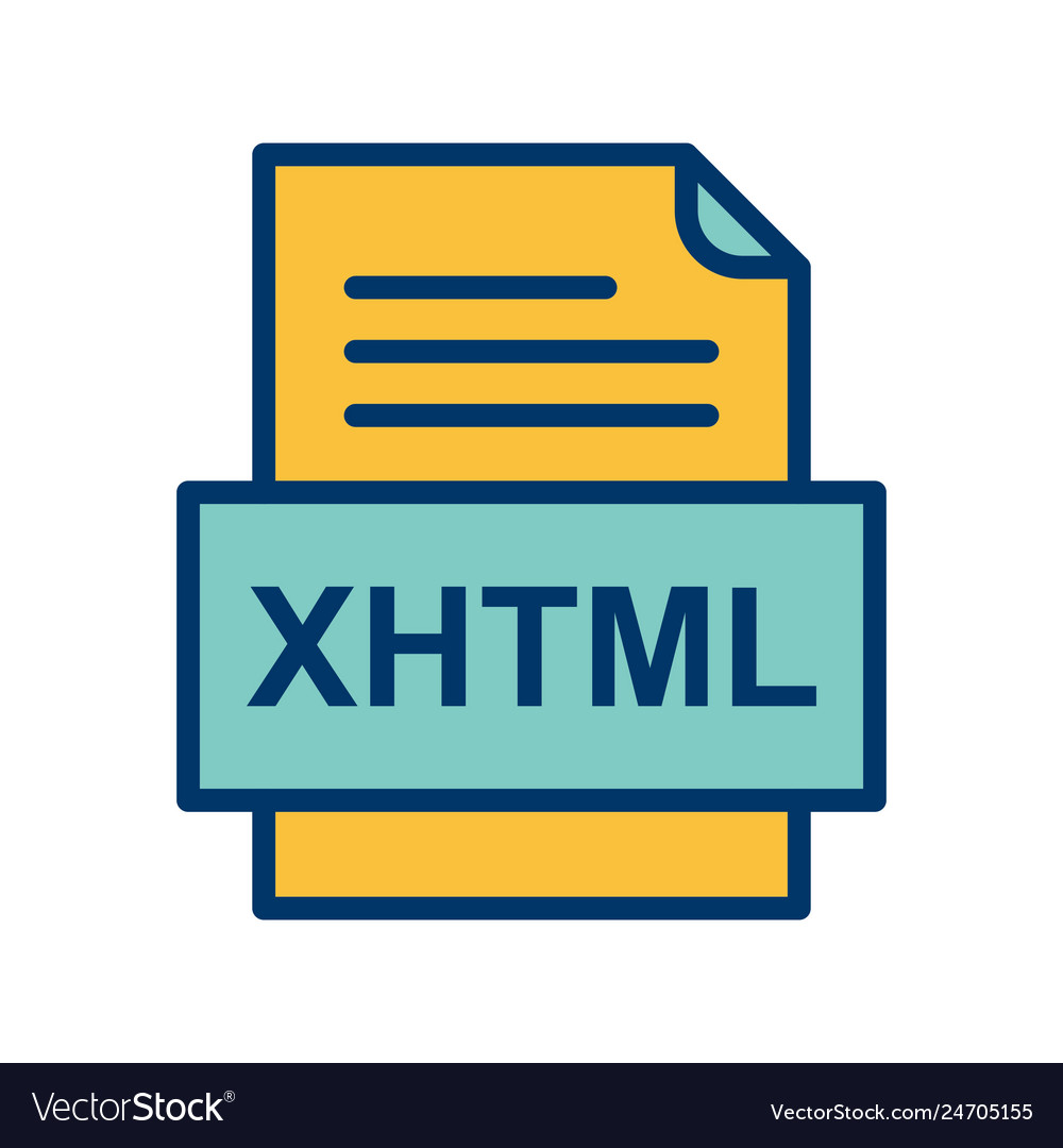 Xhtml file document icon Royalty Free Vector Image