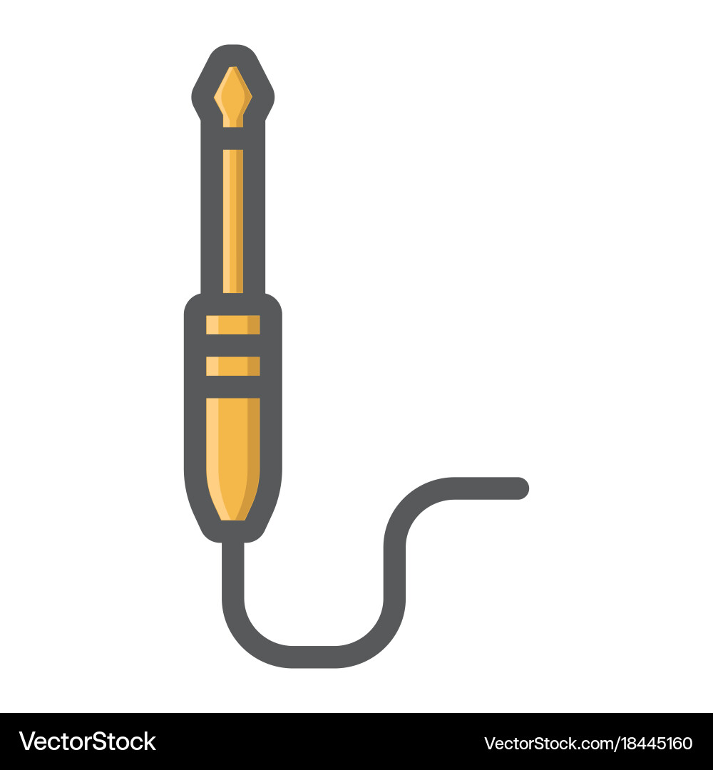 Audio plug filled outline icon music Royalty Free Vector