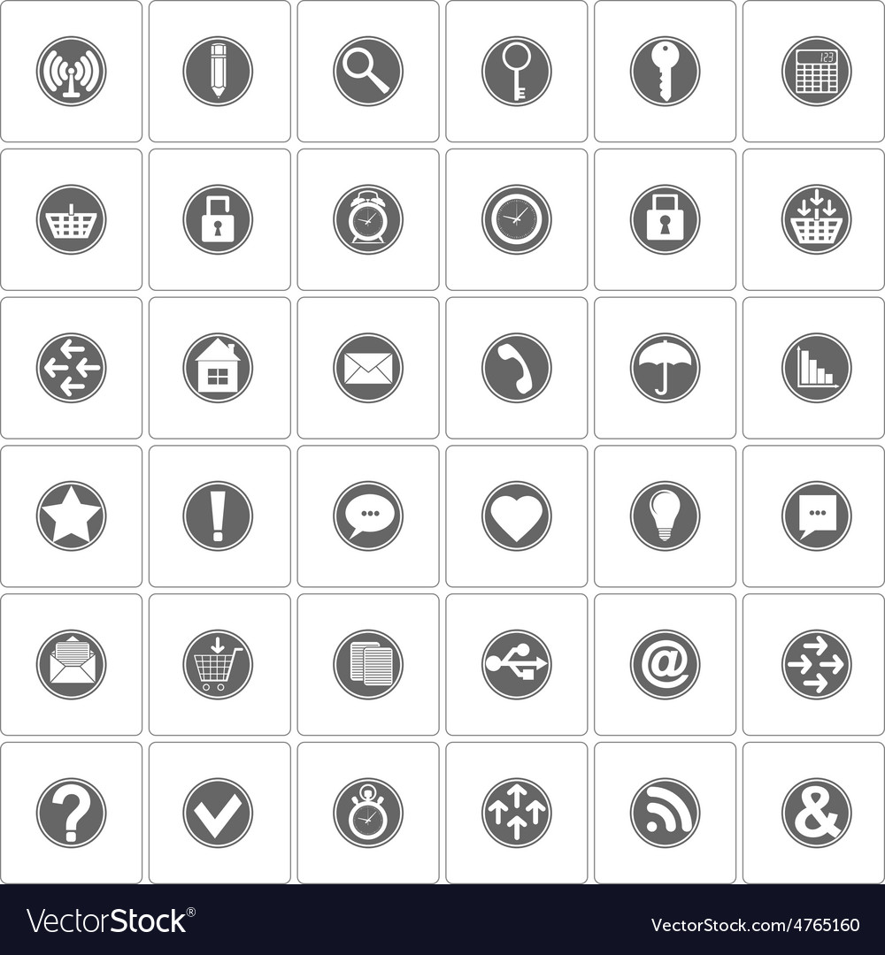 Basic icons set Royalty Free Vector Image - VectorStock