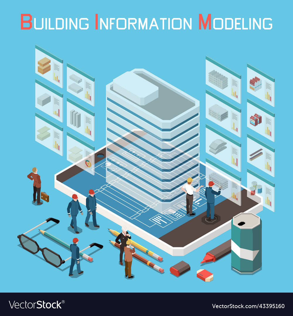 Building information modeling concept Royalty Free Vector Building information modeling concept Royalty Free Vector