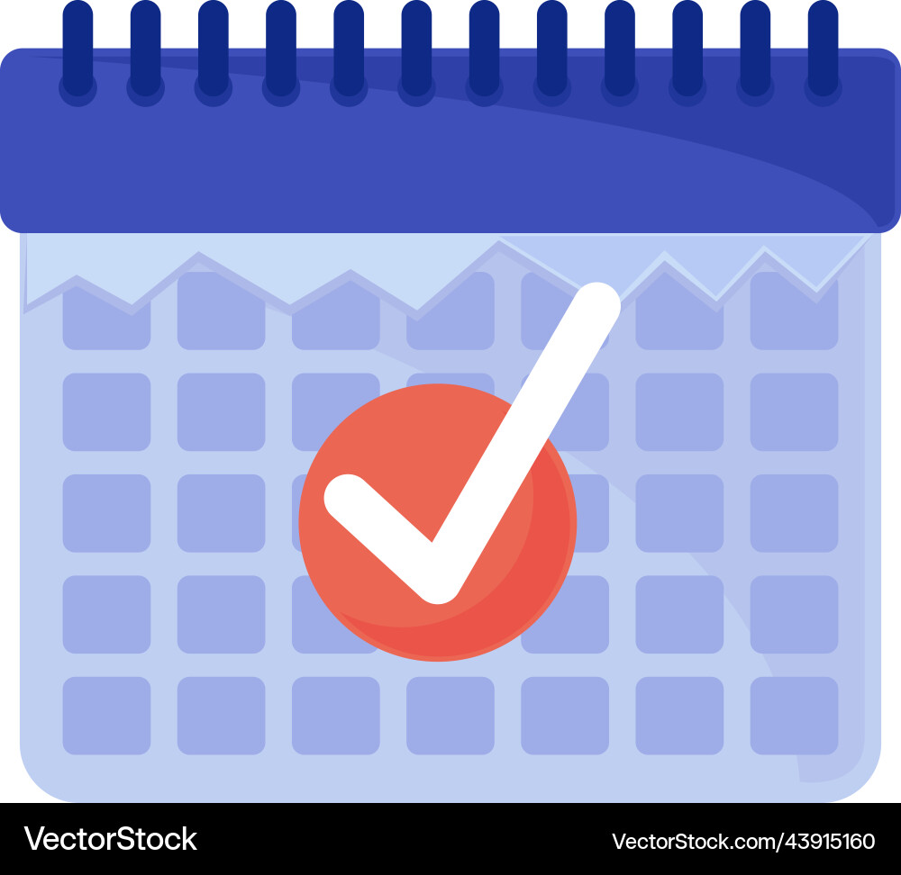Calendar checkmark business tasks Royalty Free Vector Image
