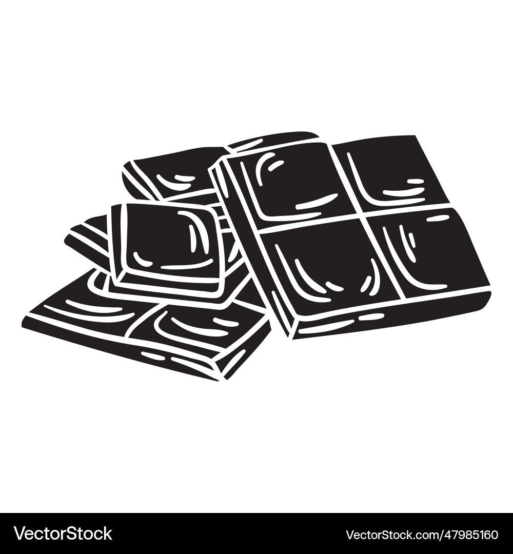 Chocolate bar delicious black Royalty Free Vector Image