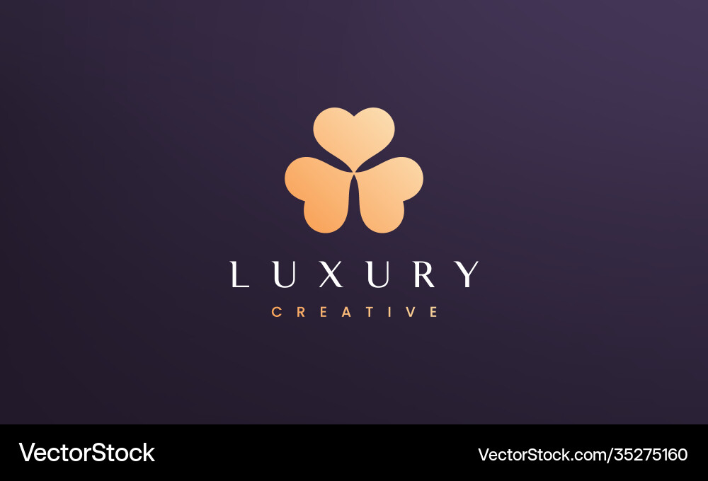 Clover leaf logo concept with abstract and modern Vector Image