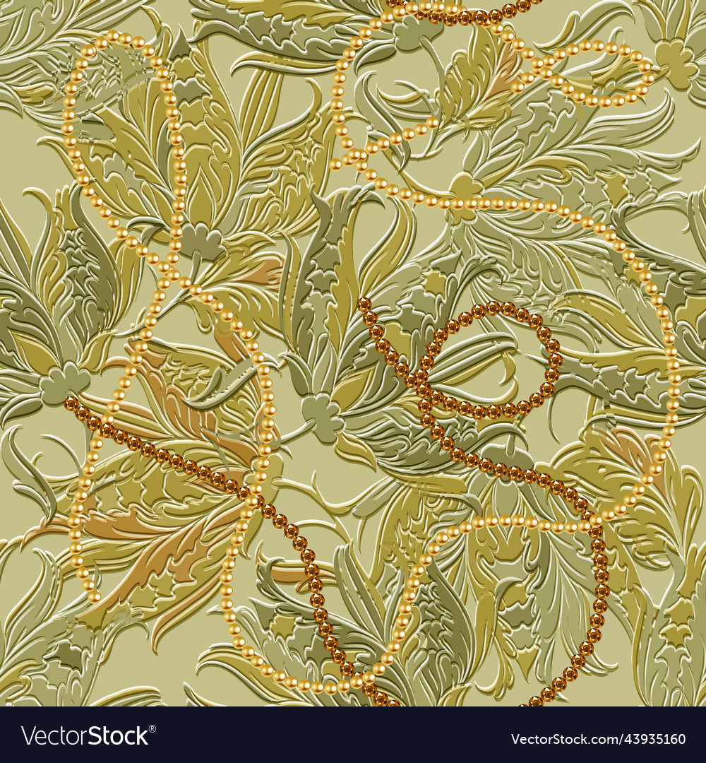 Emboss floral 3d seamless pattern embossed Vector Image Emboss floral 3d seamless pattern embossed Vector Image