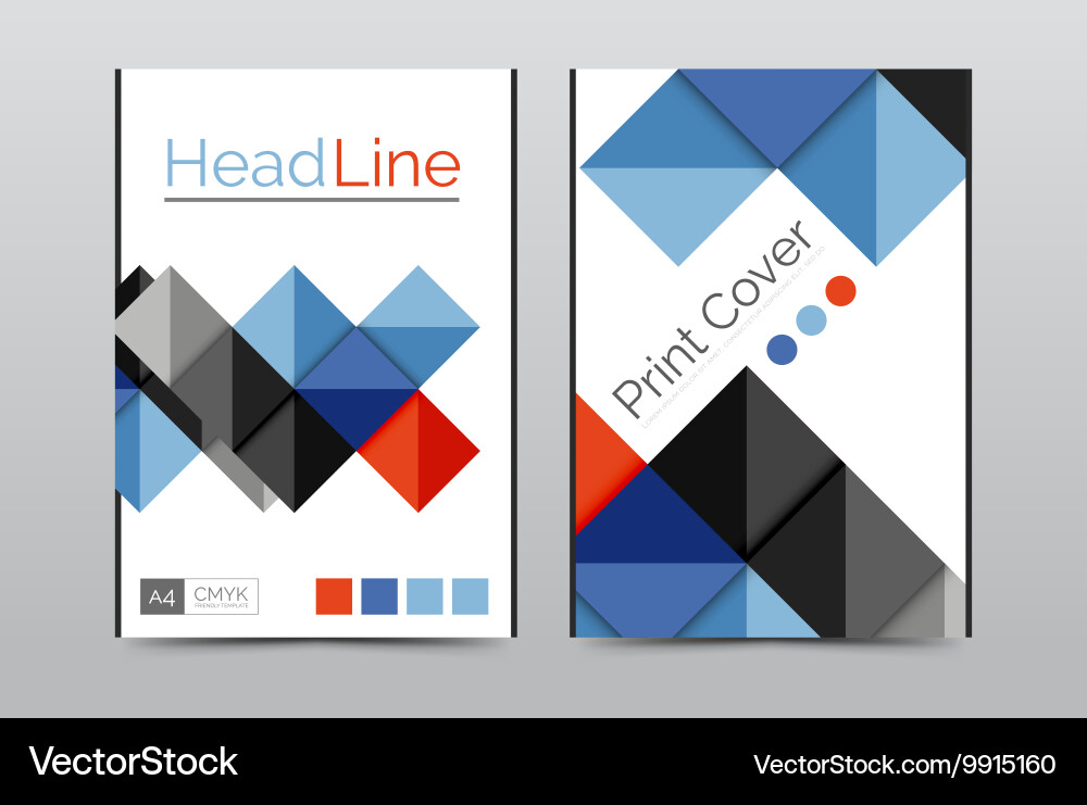 Geometric brochure front page Royalty Free Vector Image