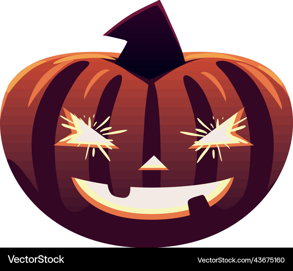 Halloween scary pumpkin Royalty Free Vector Image