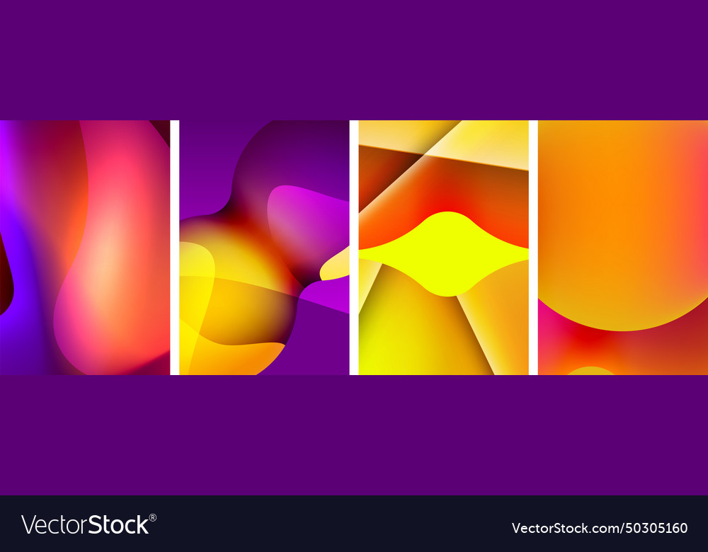 Liquid abstract shapes with gradient colors Vector Image