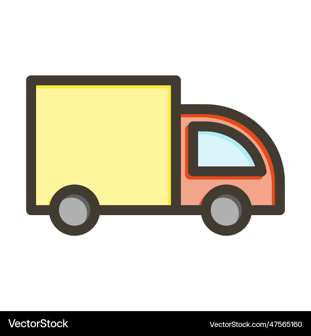 Lorry thick line filled colors for personal Vector Image