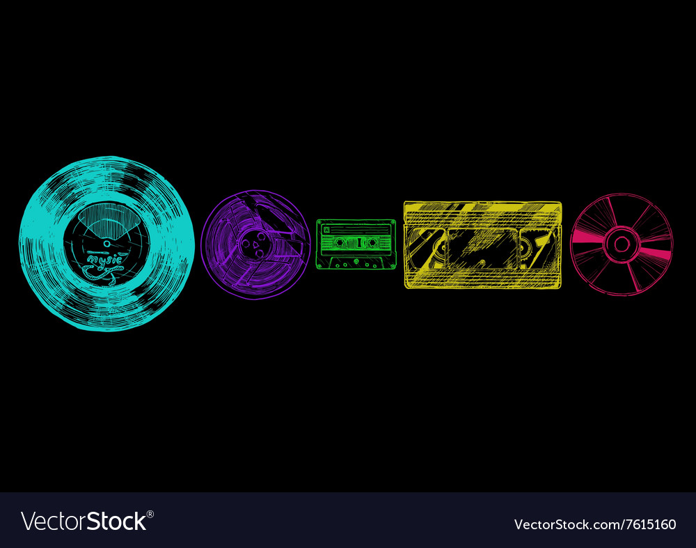 Media evolution set Royalty Free Vector Image - VectorStock